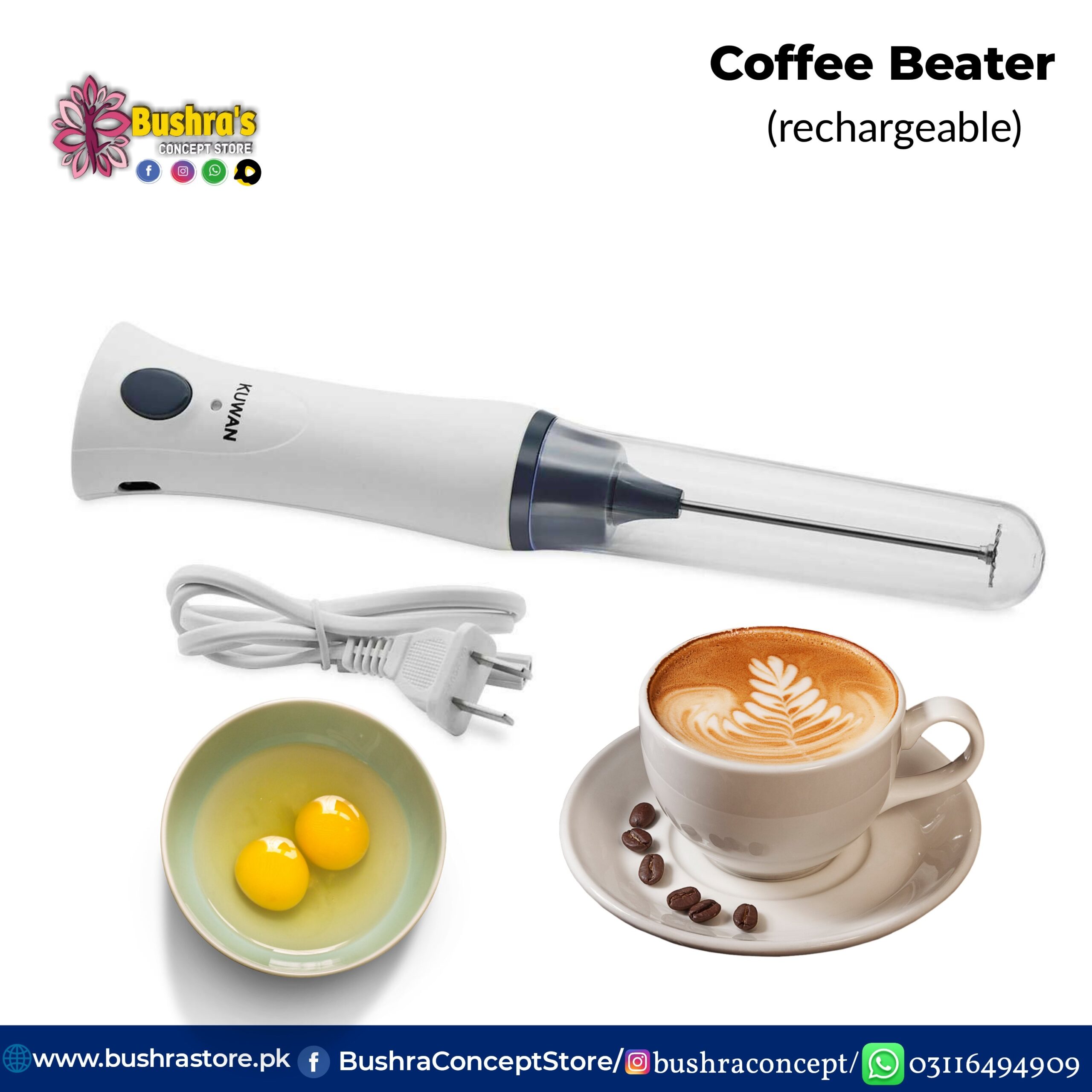 Hand Coffee Mixer Rechargeable Electric Coffee Milk Forther, Foamer ...